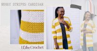 Rugby Stripes Cardigan - I Like Crochet