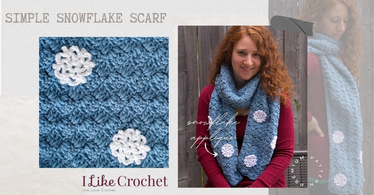 Simple Snowflake Scarf - I Like Crochet